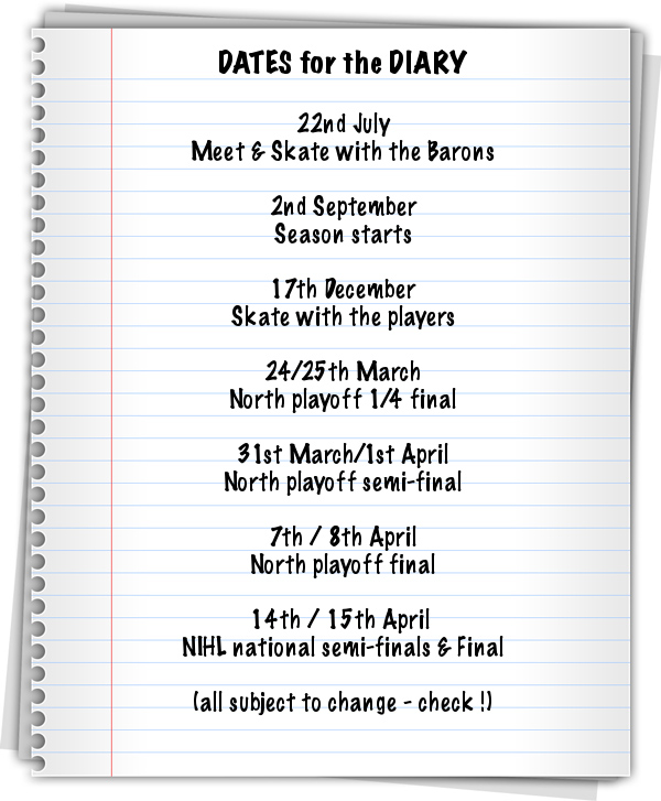 Dates for your diary